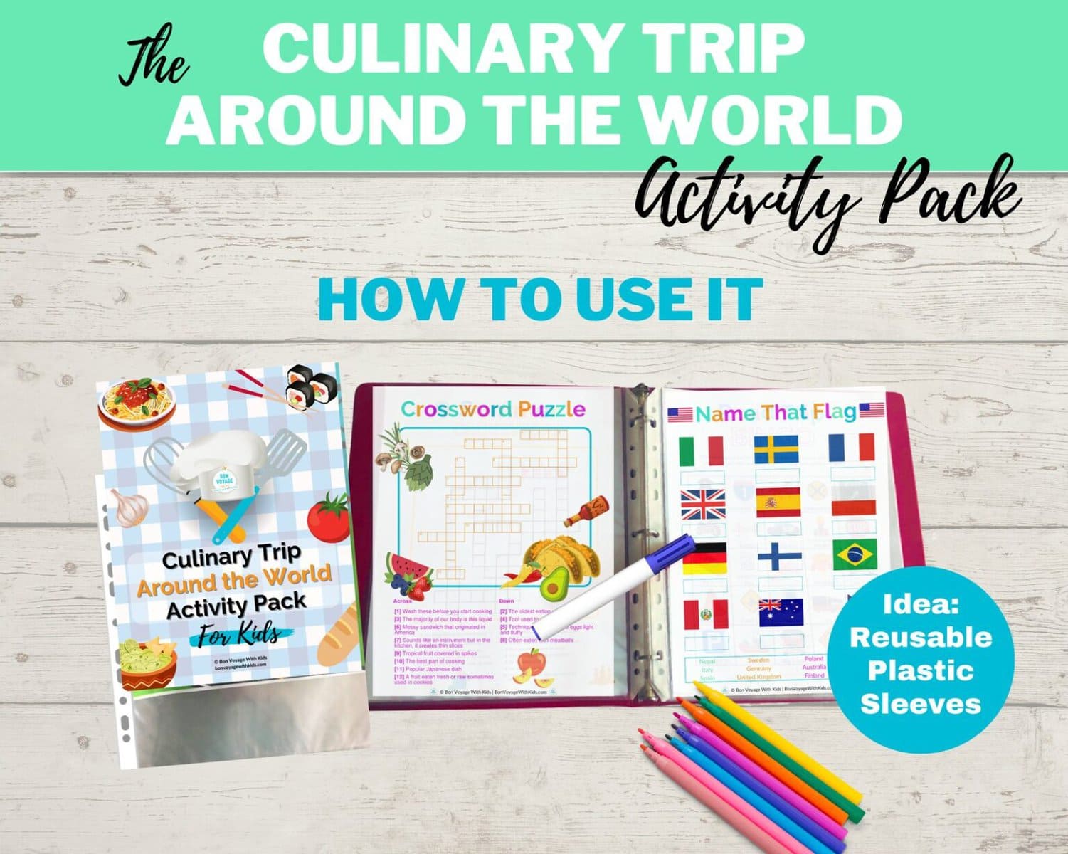 Culinary Trip Around the World Activity Pack – Instant Download – Bon ...
