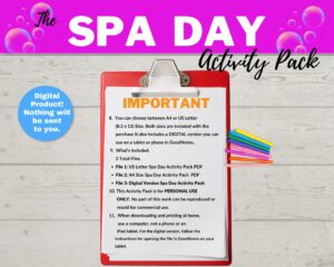 The Fun Kids Spa Day Activity Pack – Perfect for Kids Spa Parties ...