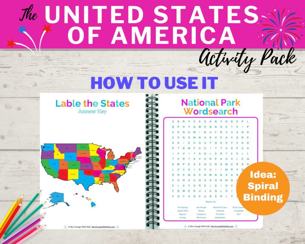 The USA Activity Pack For Kids – Instant Download! – Bon Voyage With ...