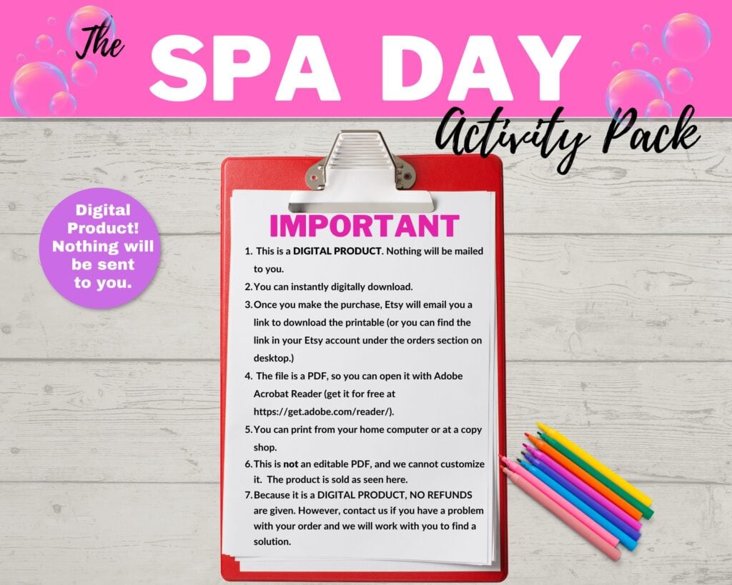 The Fun Kids Spa Day Activity Pack – Perfect for Kids Spa Parties ...